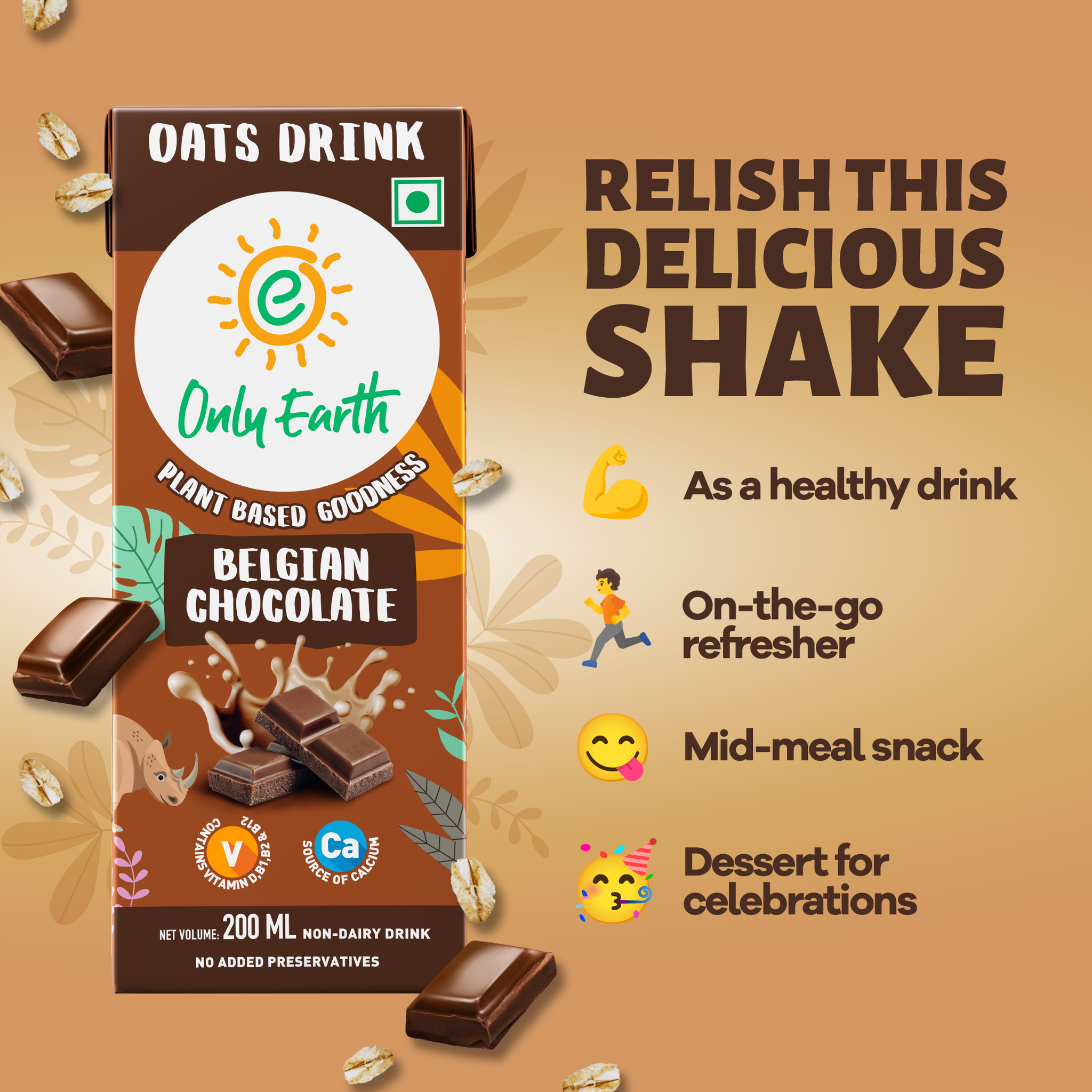 Belgian Chocolate Oats Shake – Only Earth Store