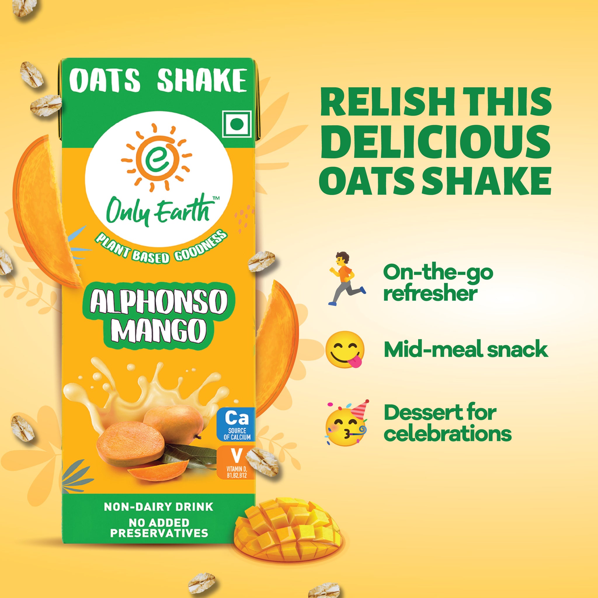 Oats Shake - Alphonso Mango 165ml – Only Earth Store